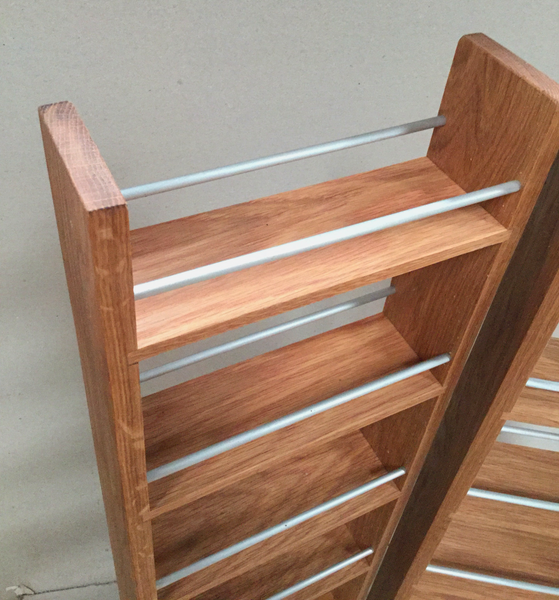 Oak Spice Rack 6 Deep Shelves Open Top Contemporary Kitchen Storage ...