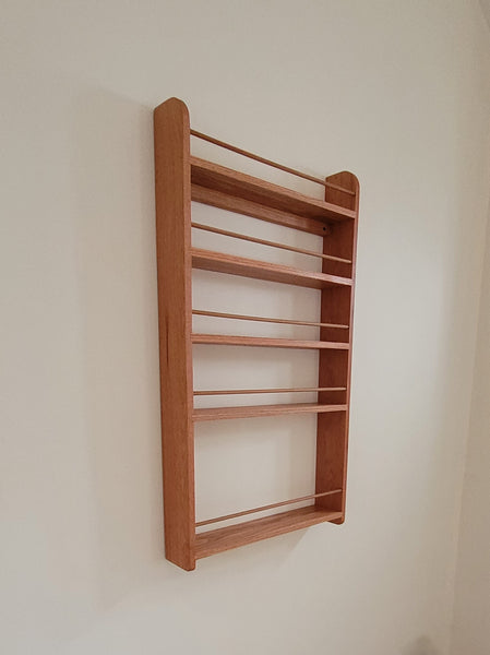 Solid Oak Larder Spice Rack 5 Tall Shelves Pantry Door Kitchen Storage ...
